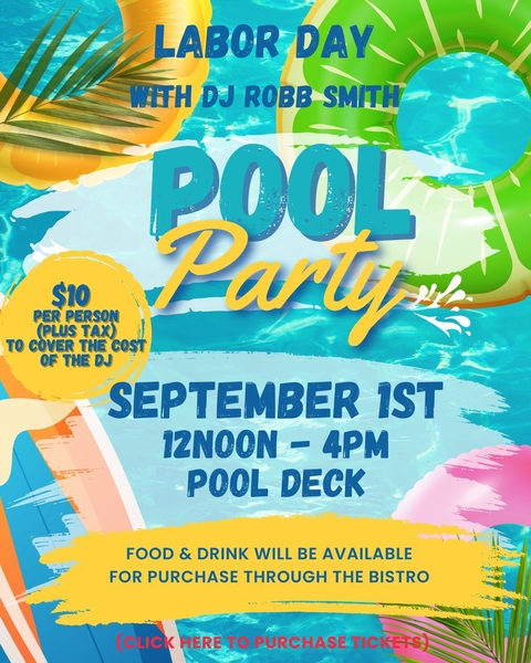 Labor Day Pool Party with DJ Robb Smith via ThunderTix